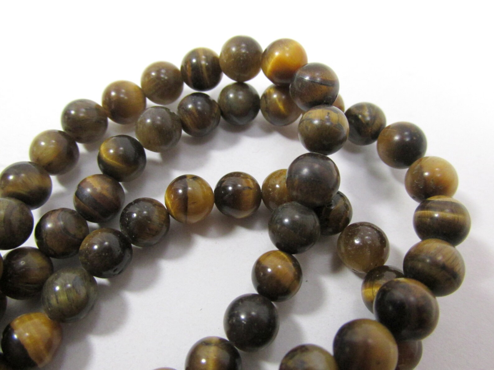 35 Brown Tigers Eye 6mm Round Semiprecious Stone Jewelry Beads on SALE ...