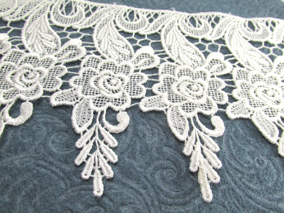 IVORY Long 6.25 Inch Venise Lace Gorgeous Rose Lace Trim - 1 Yard - Etsy