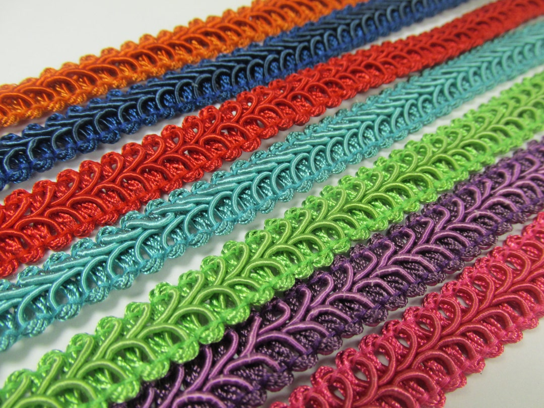 Heavy Gimp Upholstery Quality Trim in Bright Red, Royal Blue, Aqua ...