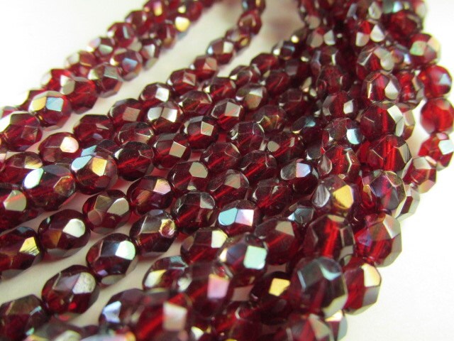 Marsala Berry Red Decora Czech Glass 6mm Fire Polished Jewelry - Etsy
