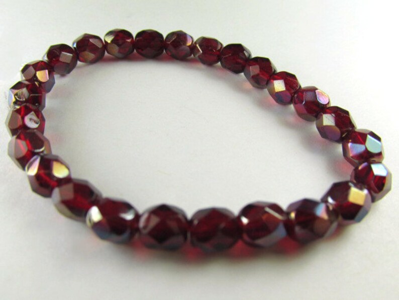 Marsala Berry Red Decora Czech Glass 6mm Fire Polished Jewelry - Etsy