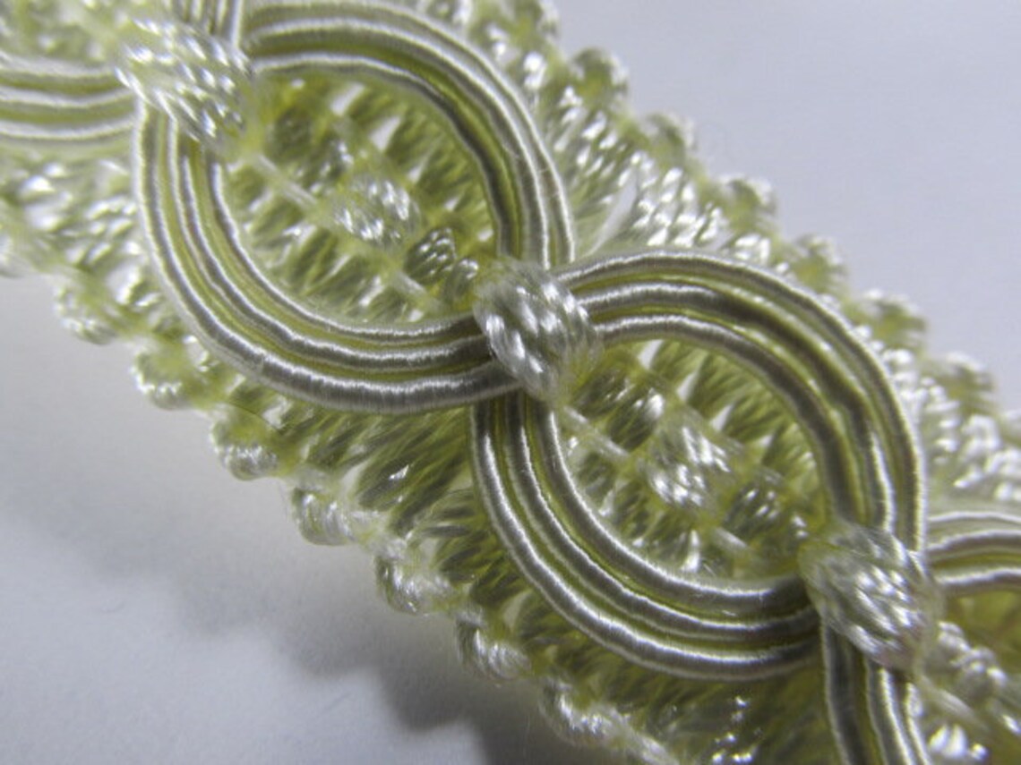 Ivory Cream Circle Patterned 3/4 Inch Fancy Braided Decorator - Etsy