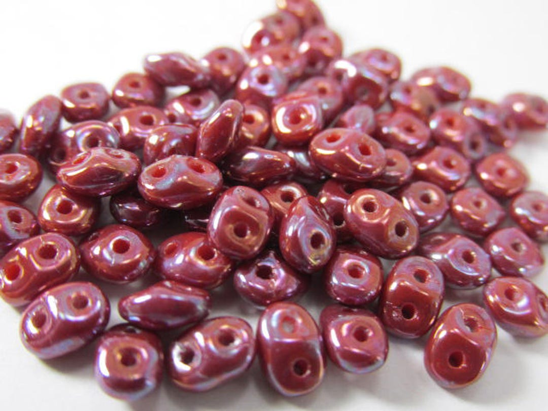 Nebula Opaque Red Superduo Japanese Made Glass 2 Hole Beads (10 Grams ...