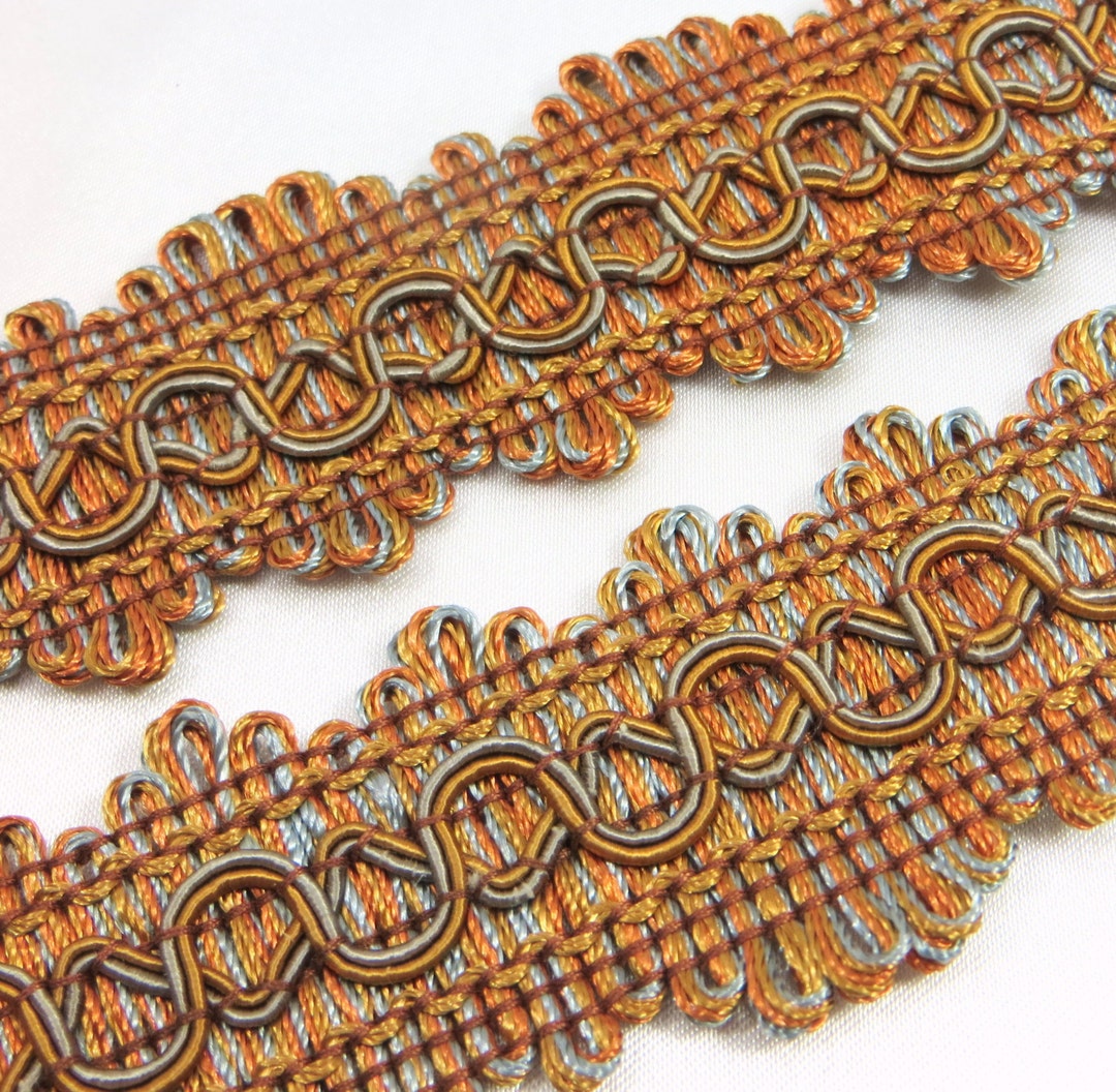 Light Rust and Light Gray Decorator Gimp Trim 1.25 Inches Wide Sold by ...