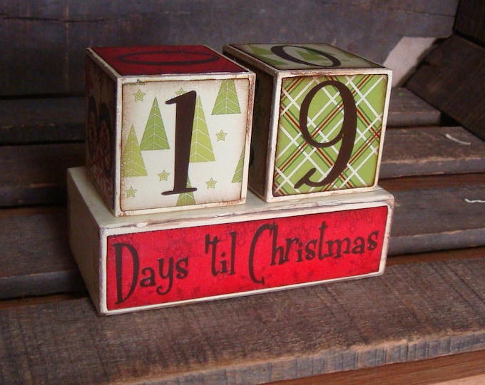Christmas Countdown Advent Blocks - Etsy