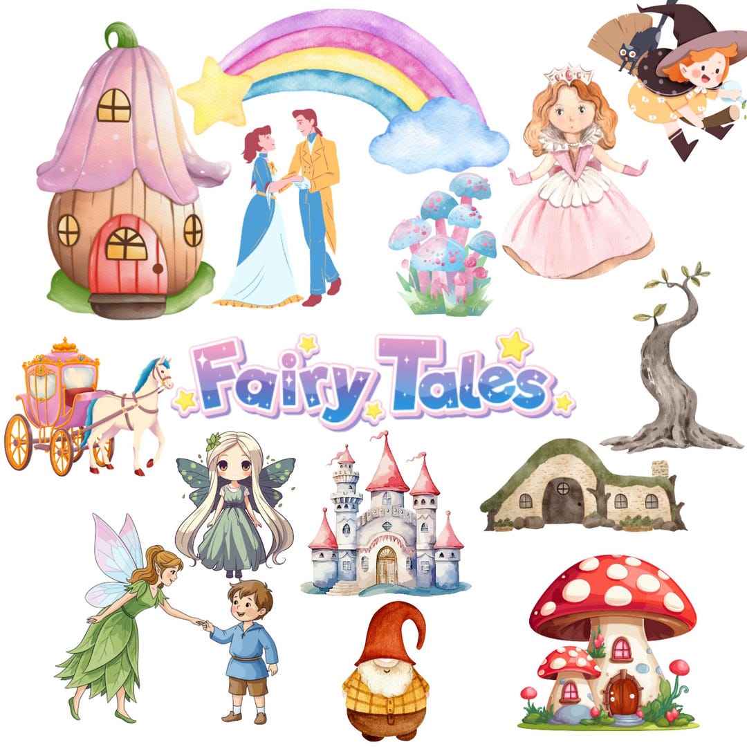 Watercolor Fairy Tale Clipart Bundle, Nursery Art (digital Download) - Etsy