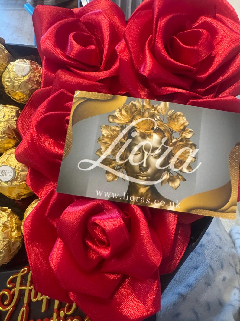 Personalised Ferrero Rocher Chocolate Rose Heart, Valentine's Day Gift ...