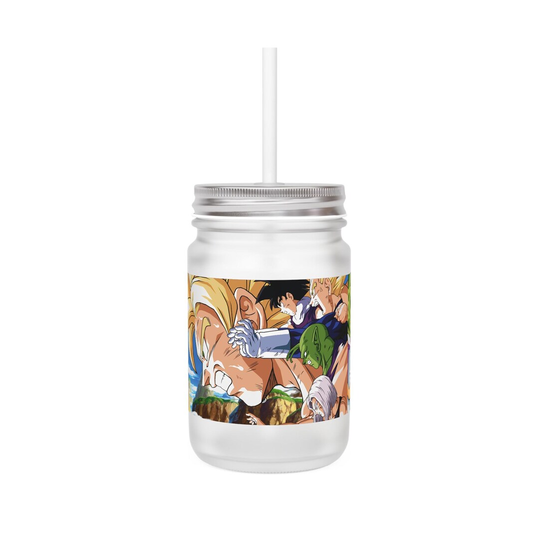 Dragon Ball Z Mason Jar With Straw: Anime Fan Drinkware - Etsy