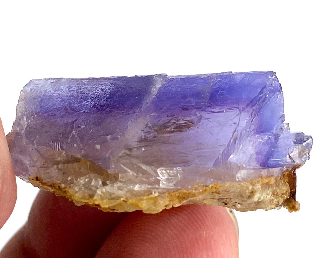 92 Carat Most Beautiful Natural Blue Line Fluorite Cubic With Rainbow ...