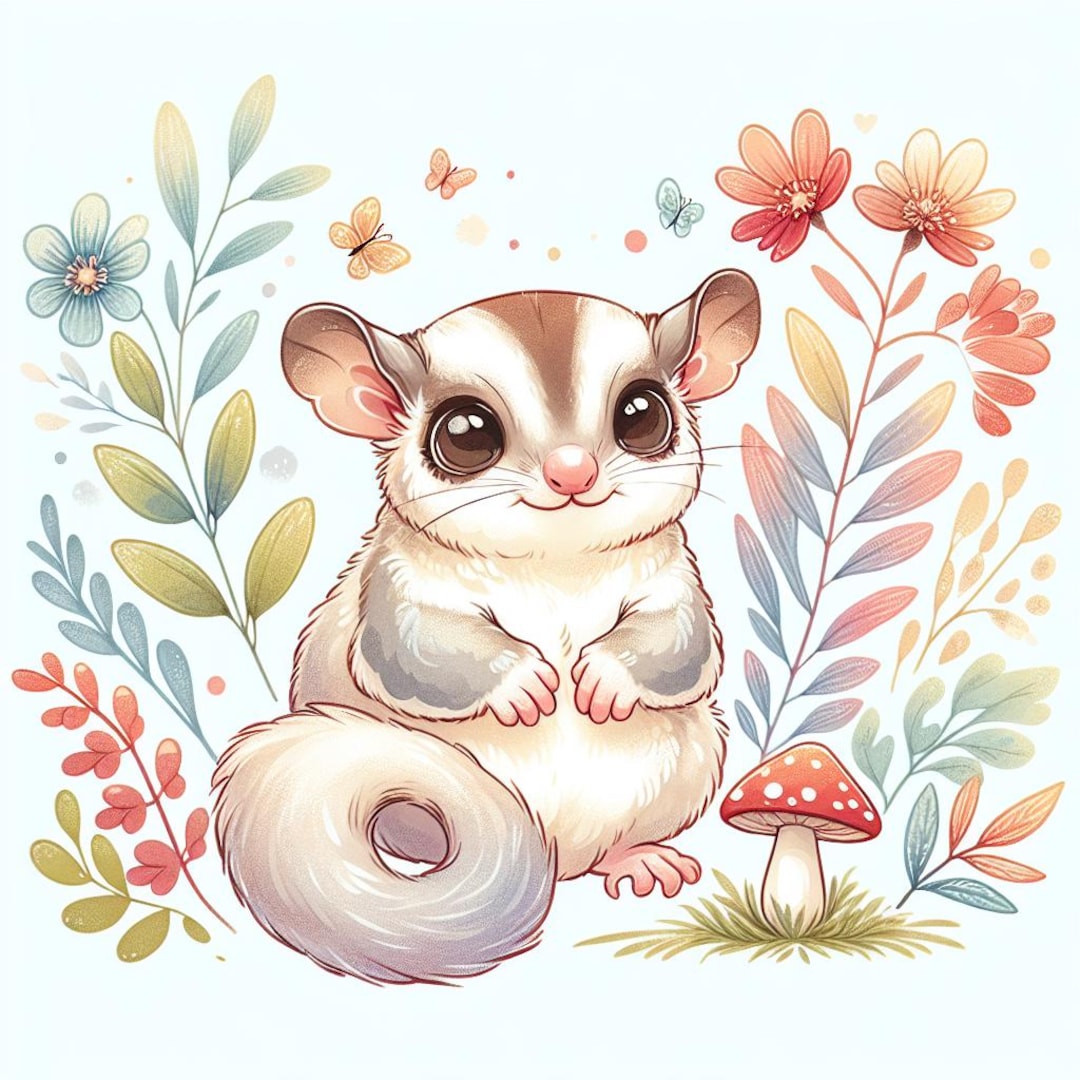 Whimsical Sugar Glider Illustration *WITH ANIMATION - Etsy