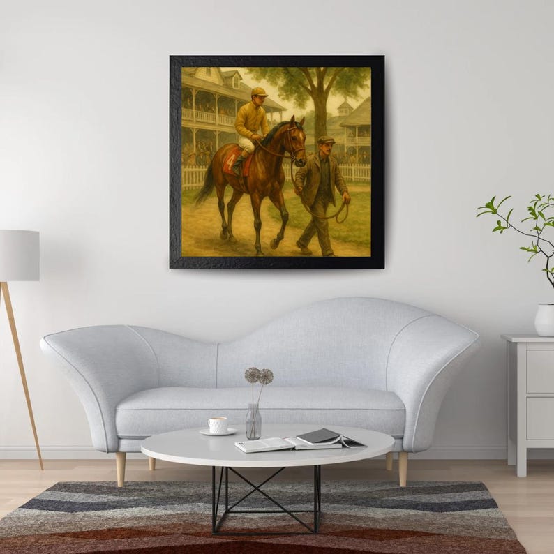 Vintage Horse Racing Paddock Scene – Jockey and Hot Walker - Etsy