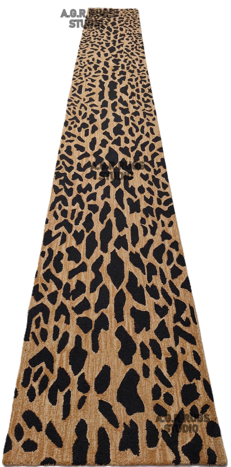 Leopard Skin Print Loop Pile Hand Tufted Rug, Animal Print Rug, Long ...