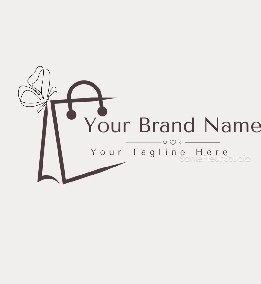 Minimalist Shopping Bag Logo Design | Editable Brand Logo for Boutique ...