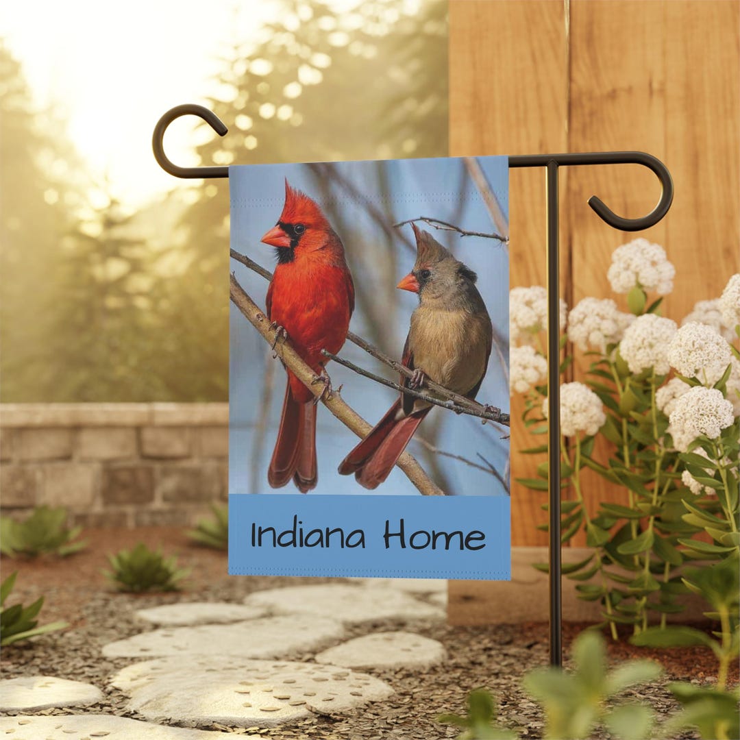 Garden & House Banner, Indiana State Bird, Northern Cardinal - Etsy