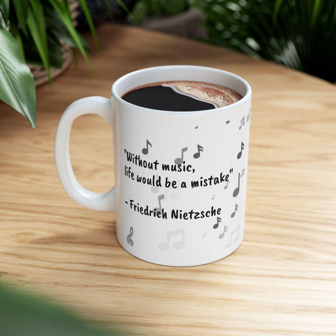 Inspirational Ceramic Mug With Quote by Friedrich Nietzsche, Philosophy ...