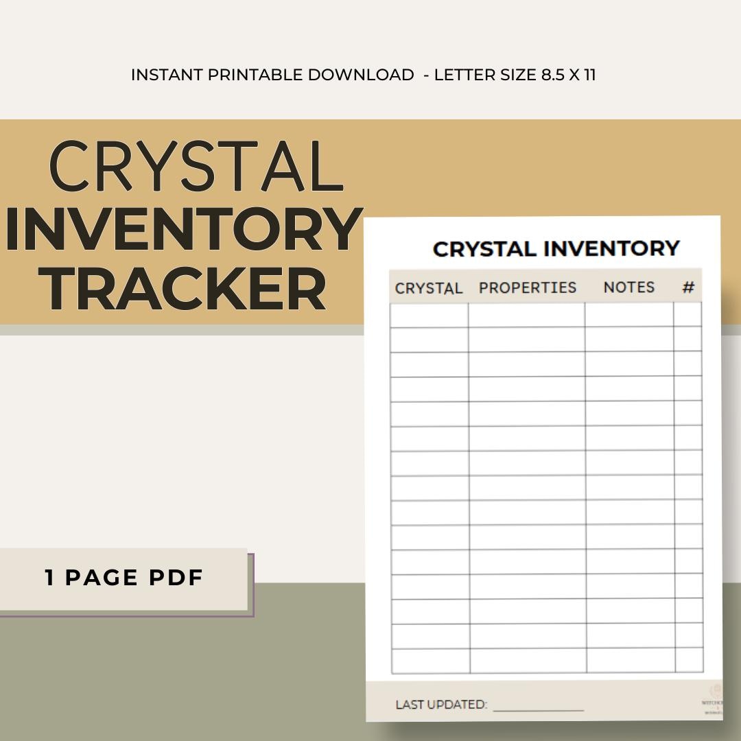 Crystal Inventory Tracker Printable | 1 Page PDF | Spiritual Supply Log ...