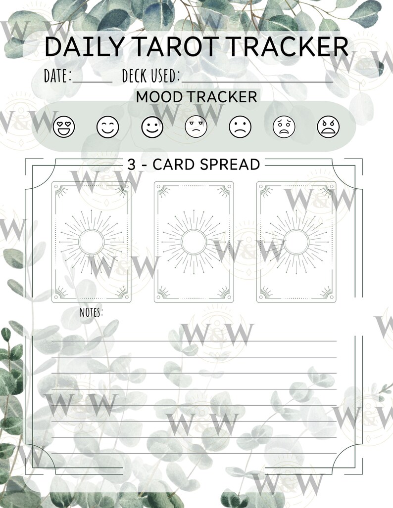 Daily Tarot Journal Printable – 30 Page Bundle | 6 Aesthetic Themes ...