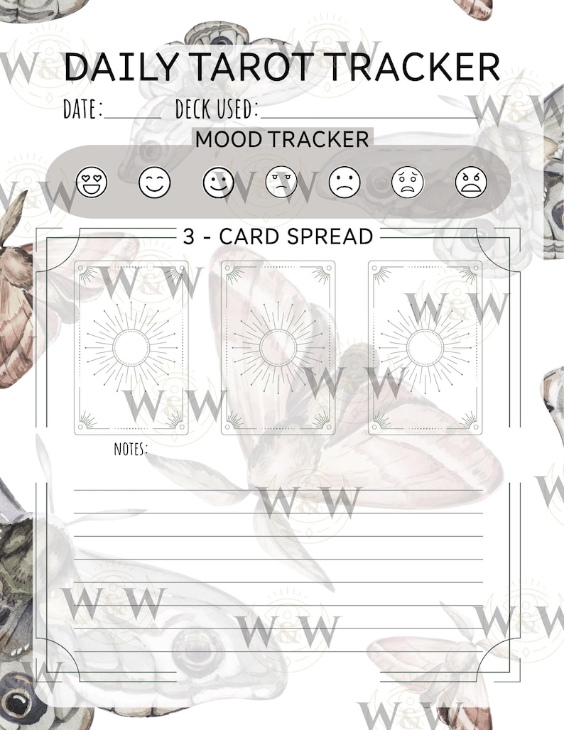 Daily Tarot Journal Printable – 30 Page Bundle | 6 Aesthetic Themes ...