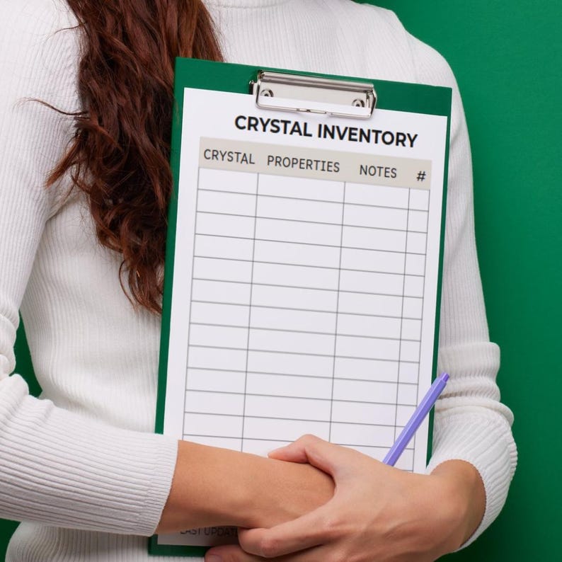 Crystal Inventory Tracker Printable | 1 Page PDF | Spiritual Supply Log ...