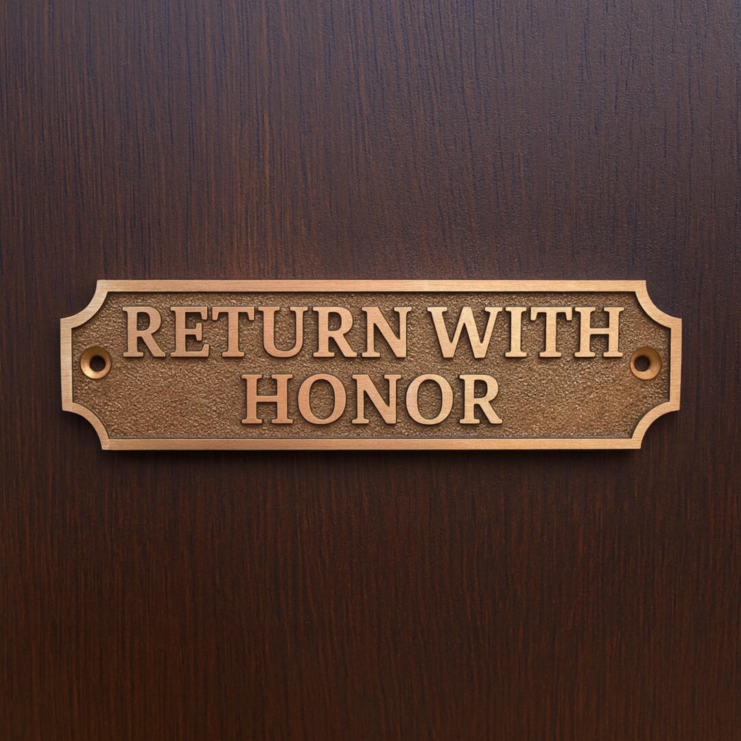 Personalized Metal Name Plate , Custom Engraved Wall Sign , Return With ...