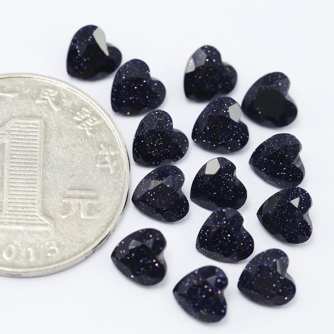 Midnight Blue Sandstone Heart Cut Gemstones | Sparkling Midnight ...