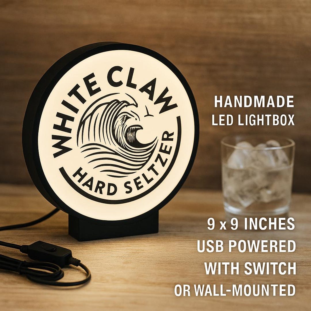 White Claw Led Lightbox Sign | Lamp | LED Illuminated White Claw Logo ...