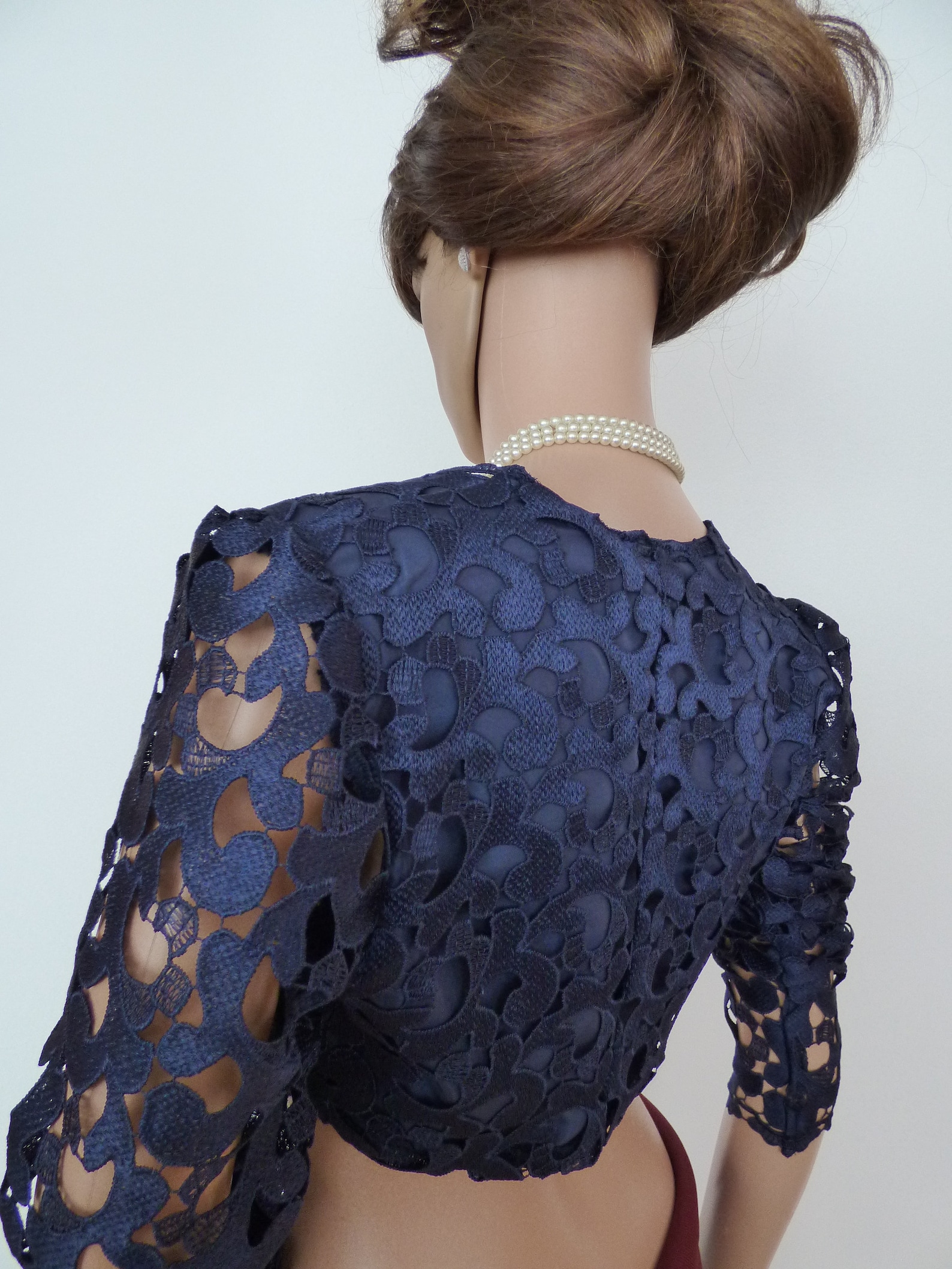 Elegant Ladies Lace Bolero, Beautiful Bolero, Dark Blue Bolero, Formal ...