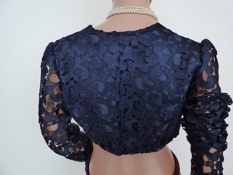 Elegant Ladies Lace Bolero, Beautiful Bolero, Dark Blue Bolero, Formal ...