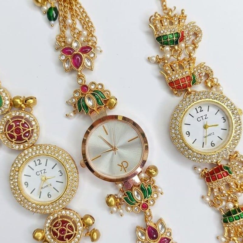 Kundan Wrist Watch - Etsy