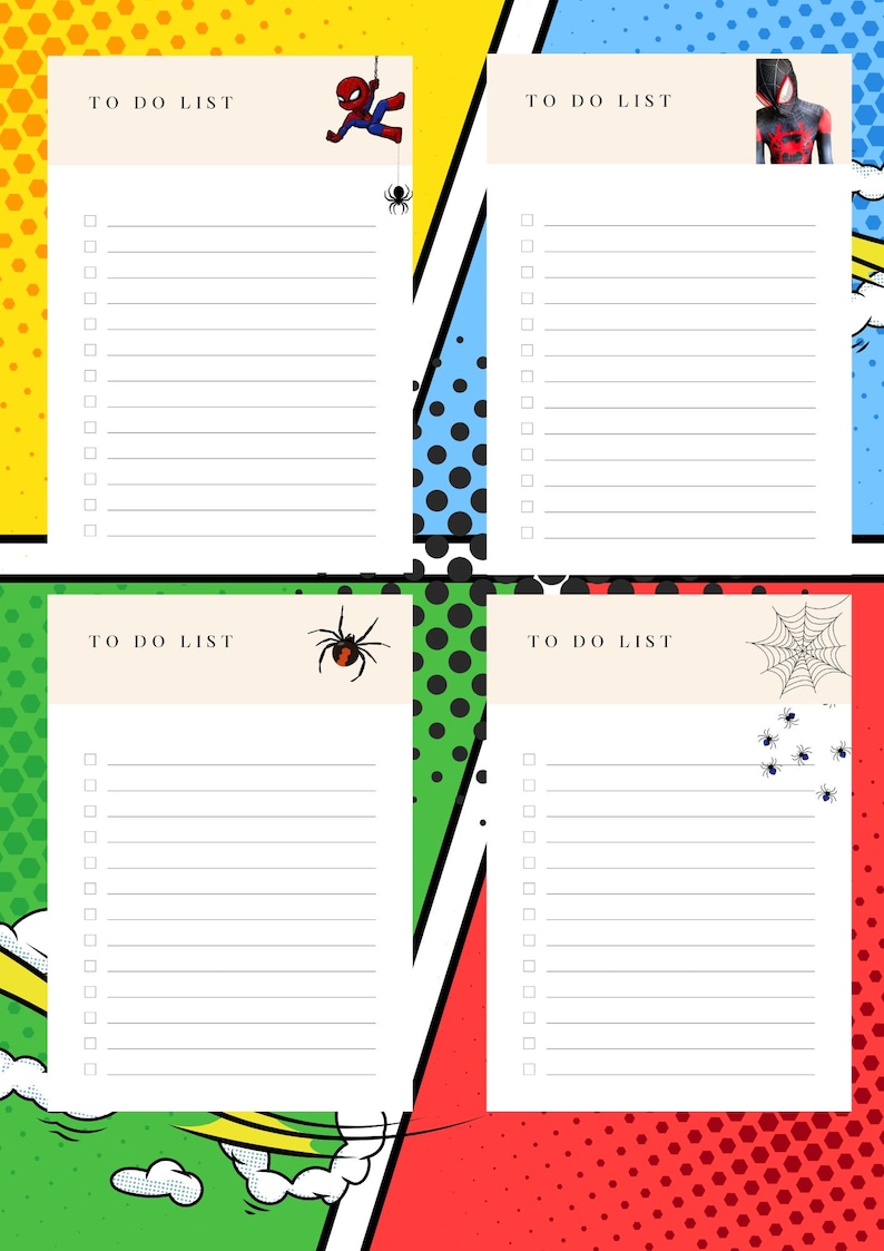 Spiderman Printable To-do List for Kids | PDF Download | Daily Planner ...