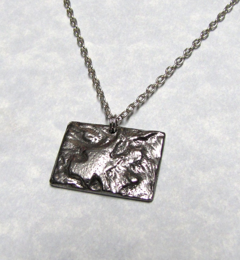 Colorado State Necklace Geology Land Scape ' Stainless - Etsy