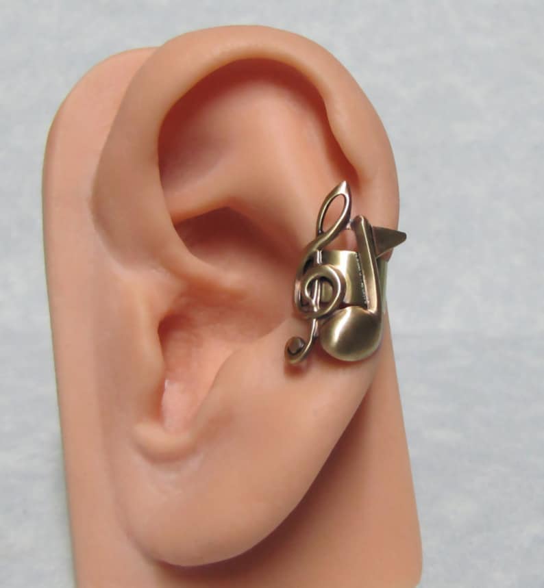 Treble & Quarter Musical Note Ear Cuff ' Left Ear ' | Etsy