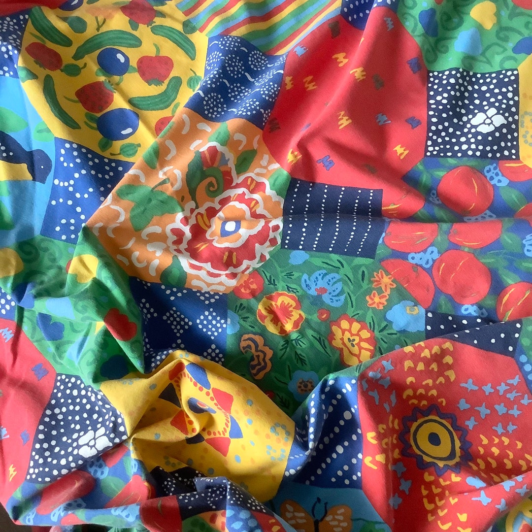 Vintage Fabric,finlayson ,flower and Birds Rare Used Cotton ,finish ...
