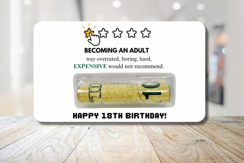 Funny Birthday Card 18th Bday Gift Becoming an Adult Card Witty ...