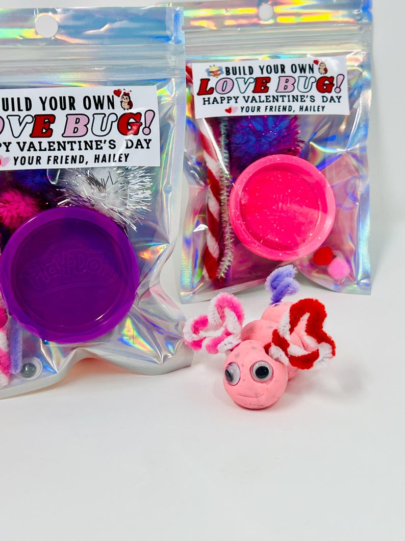 Build a Love Bug Valentine Favor Playdoh Kit Valentine Activity ...