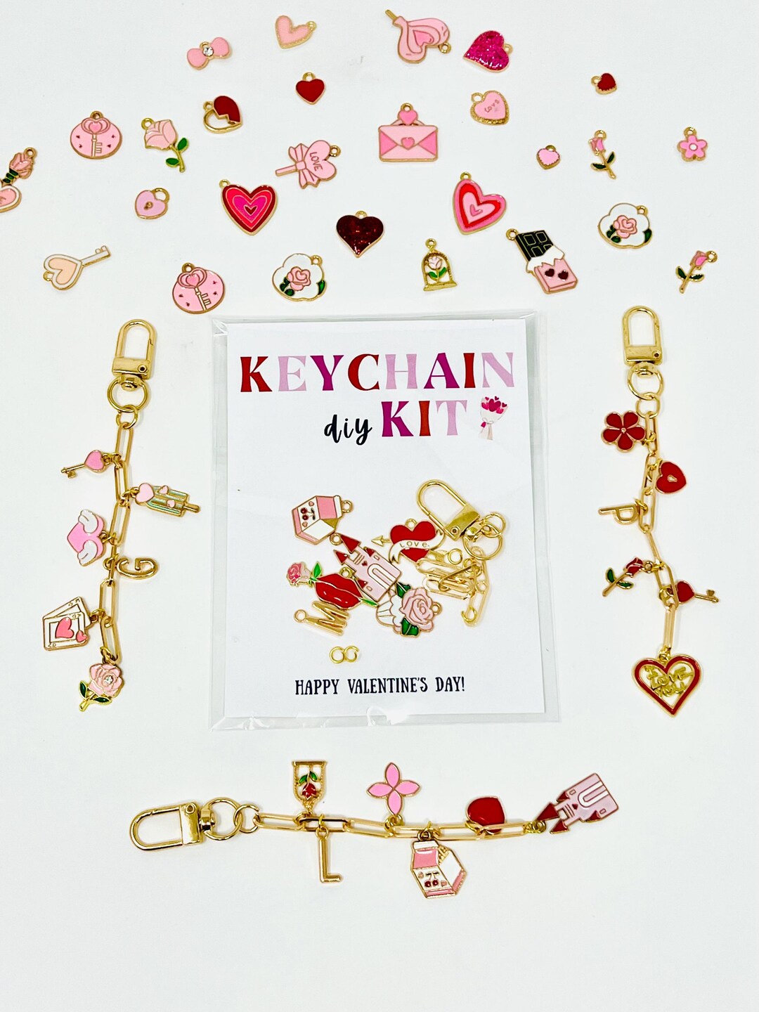 Make Your Own Keychain Kit Valentine DIY Bag Charm Girls Night ...