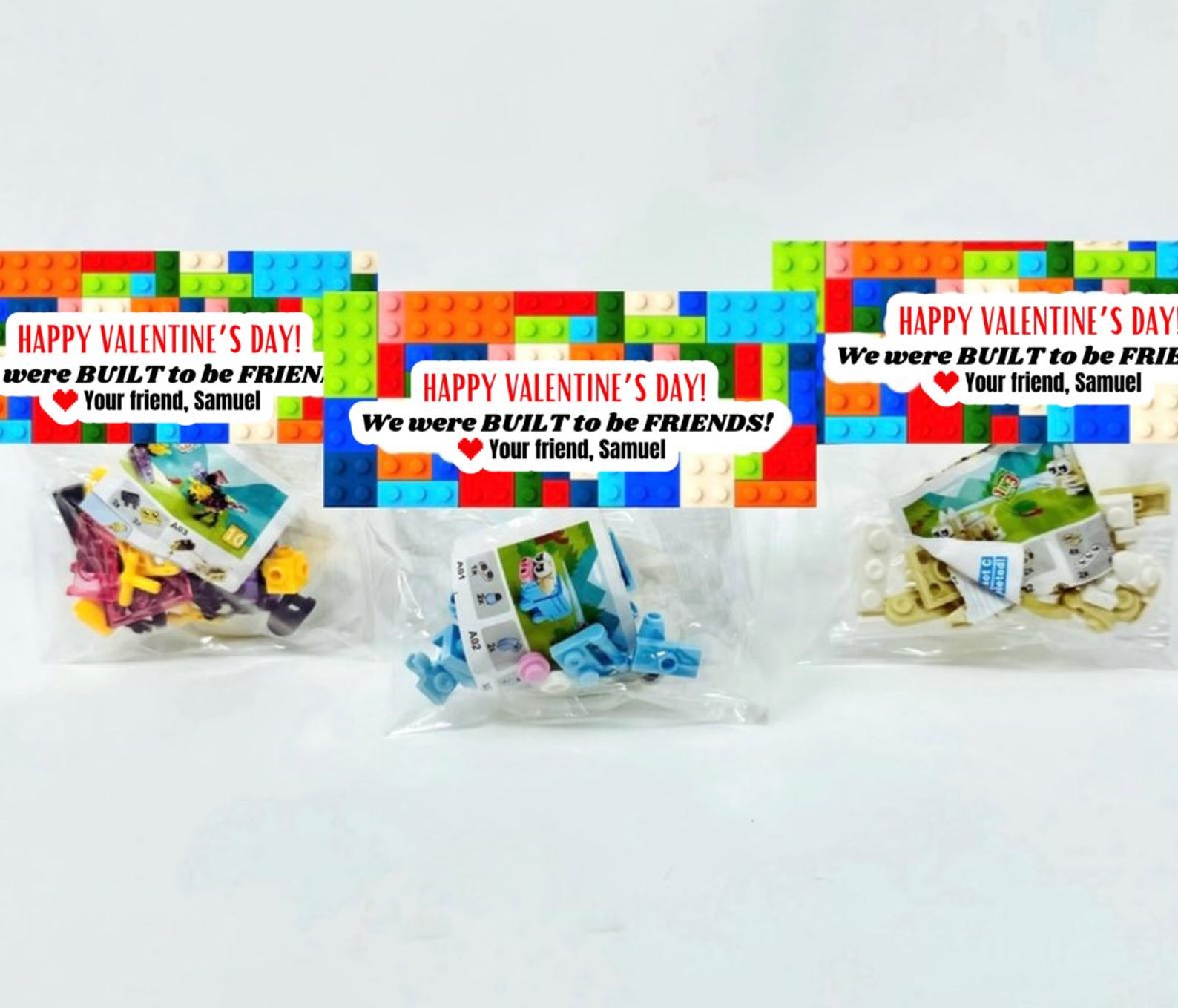 Valentine Building Block Animal Party Favor for Kids Assembled Goodie ...