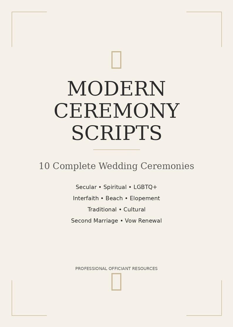Wedding Officiant Script Template: 10 Editable Ceremony Vows (canva ...