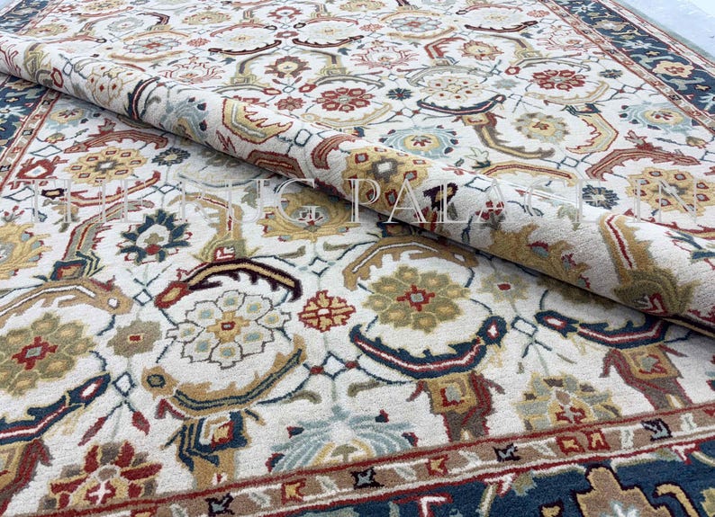 Handmade Wool Area Rug: Multi Color Traditional Oriental Design - Etsy