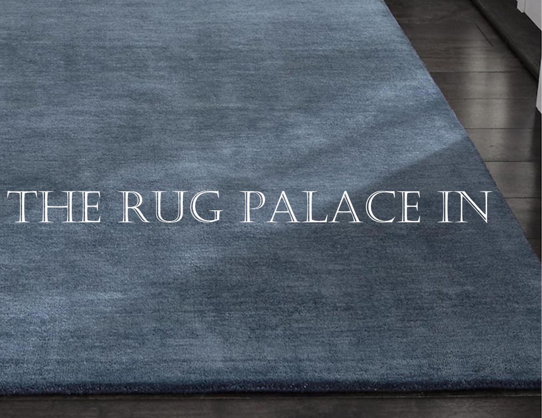 C&B Baxter Blue Color Handmade Tufted Wool Area Rug: Modern Design - Etsy