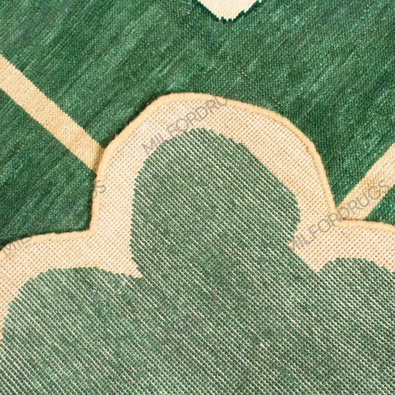 Emerald Panther Hand Knotted Wool Rug | Luxury Green Carpet With ...