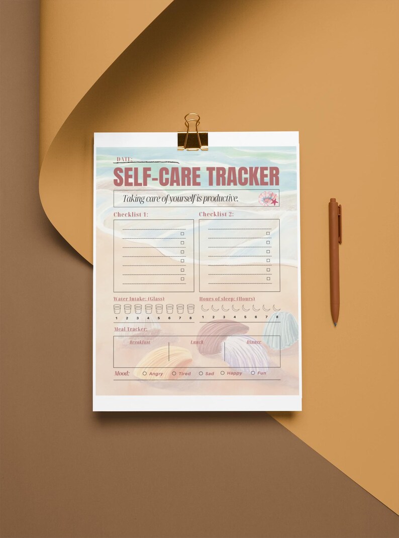Editable Self-care Tracker Printable | Daily Wellness & Mood Journal ...
