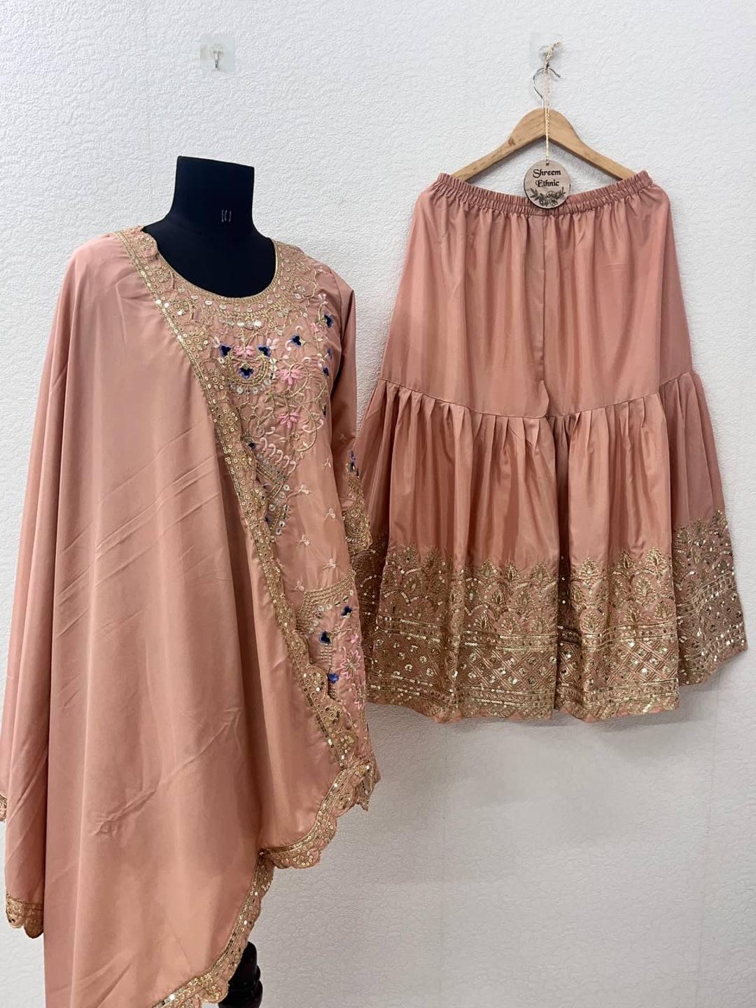 Indian Pakistani Palazzo Kurta Set | Designer Readymade Sharara Suit ...