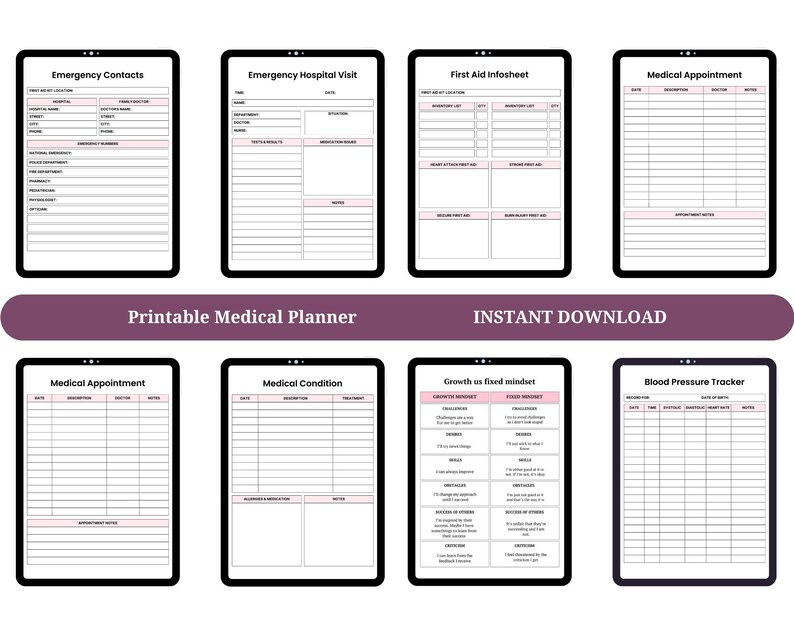 Medical Planner Printable | Health Care Planner Binder | Wellness ...