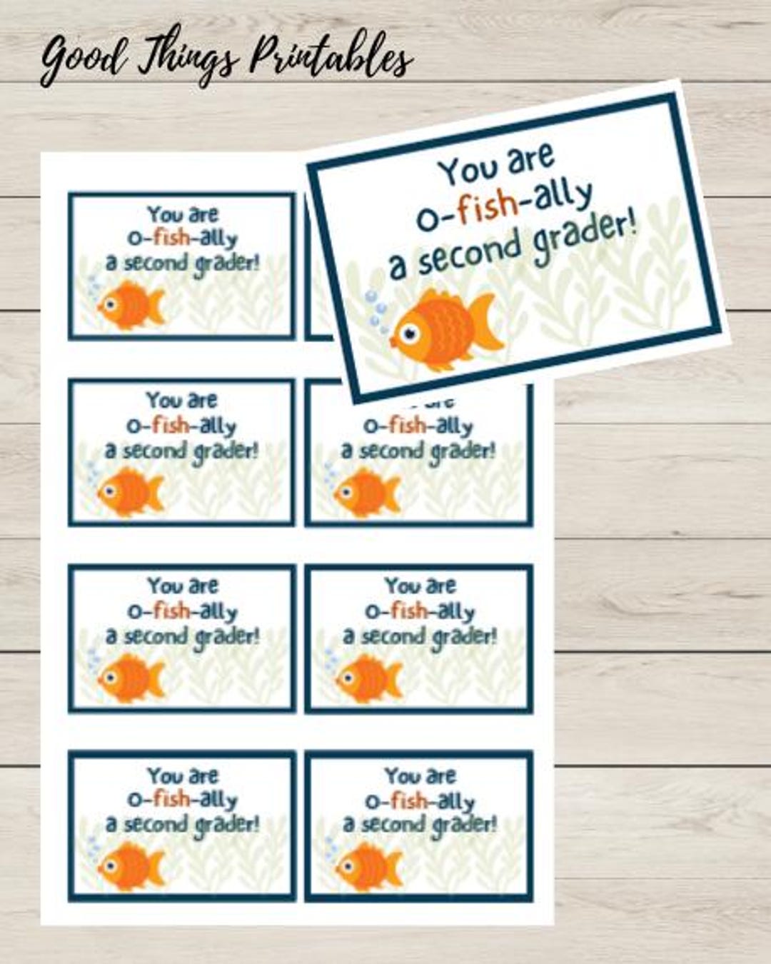 You're O-fish-ally a Second Grader Tag: Back to School Gift - Etsy