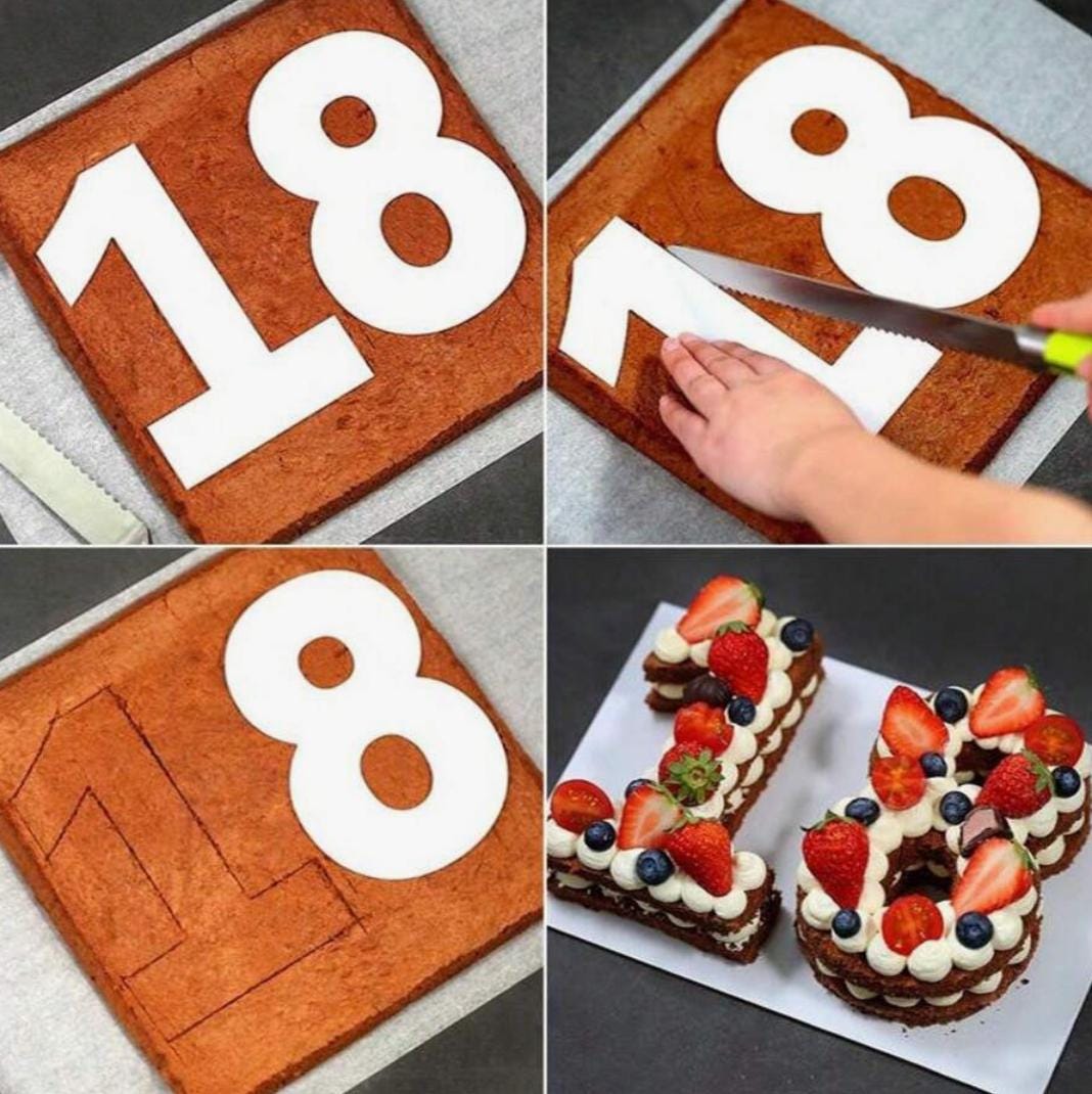 Cake Template Bundle: A-Z Letters, 0-9 Numbers, Shapes - Printable ...