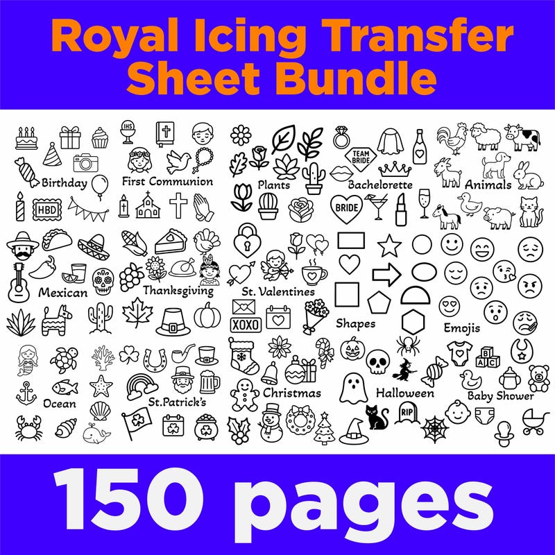 Royal Icing Theme Cookies - Etsy