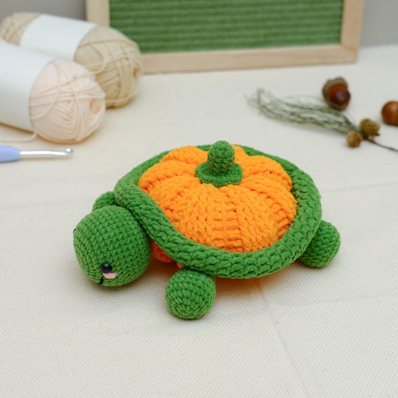 Pumpkin Turtle Crochet Pattern - Sea Turtle Amigurumi - Fall Harvest ...