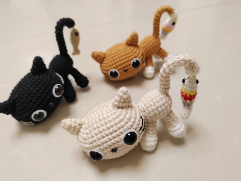 Silly Cat Crochet PDF Pattern - How to Crochet Small Cat Amigurumi ...