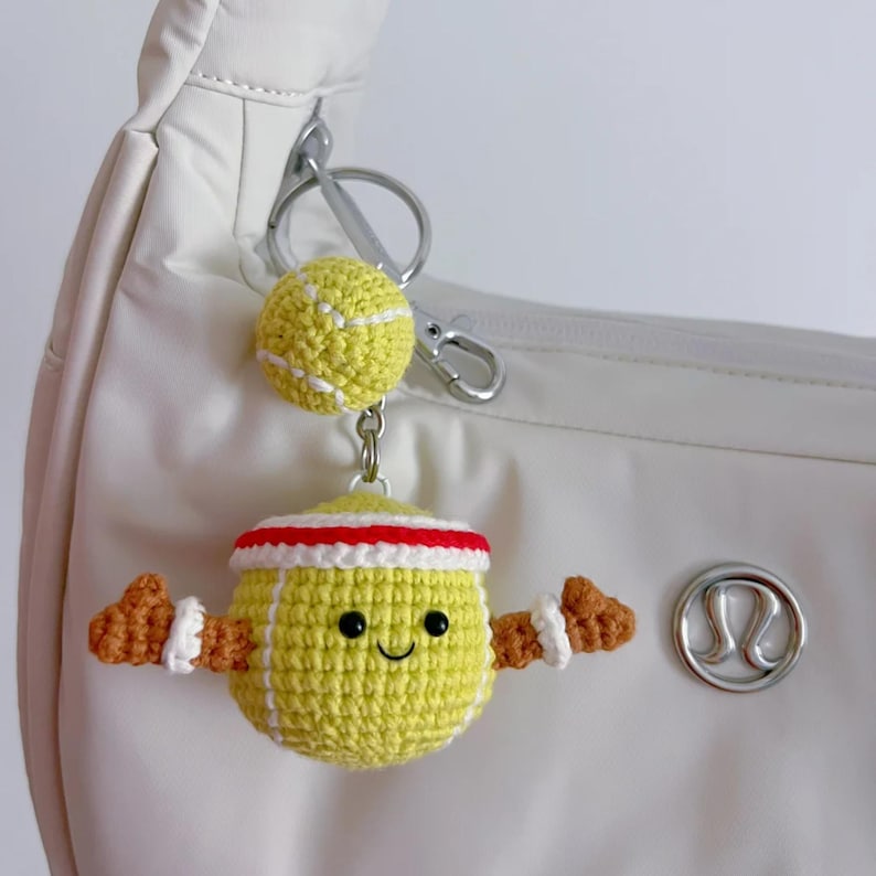 Tennis Ball Crochet Pattern PDF, Mini Sports Ball Keychain, Amigurumi ...